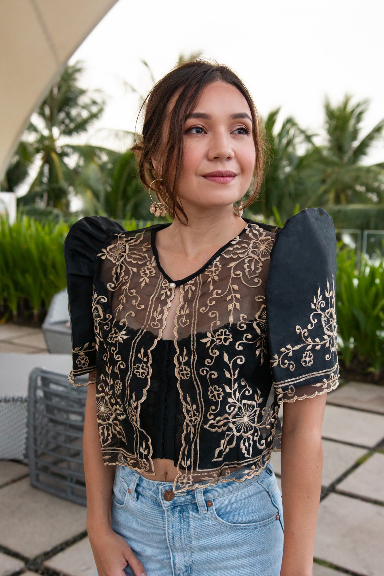 Luisa Mestiza Bolero in Midnight Black | Authentic Filipiniana Attire ...
